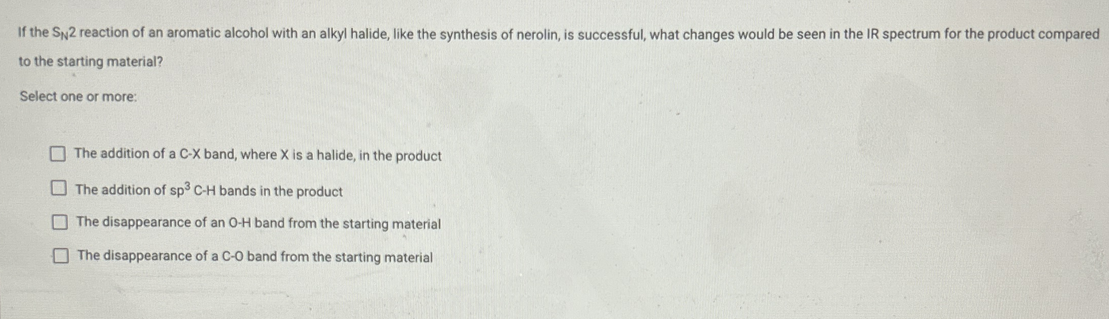 Solved If the SN2 ﻿reaction of an aromatic alcohol with an | Chegg.com