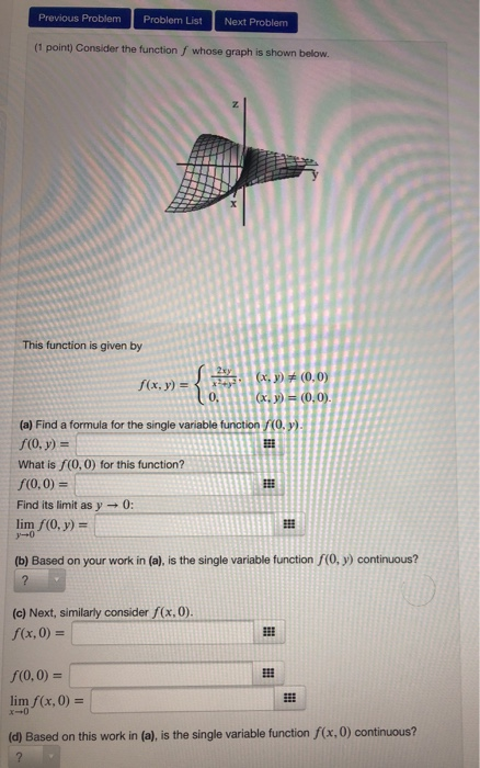 Solved Previous Problem Problem List Next Problem (1 point) | Chegg.com