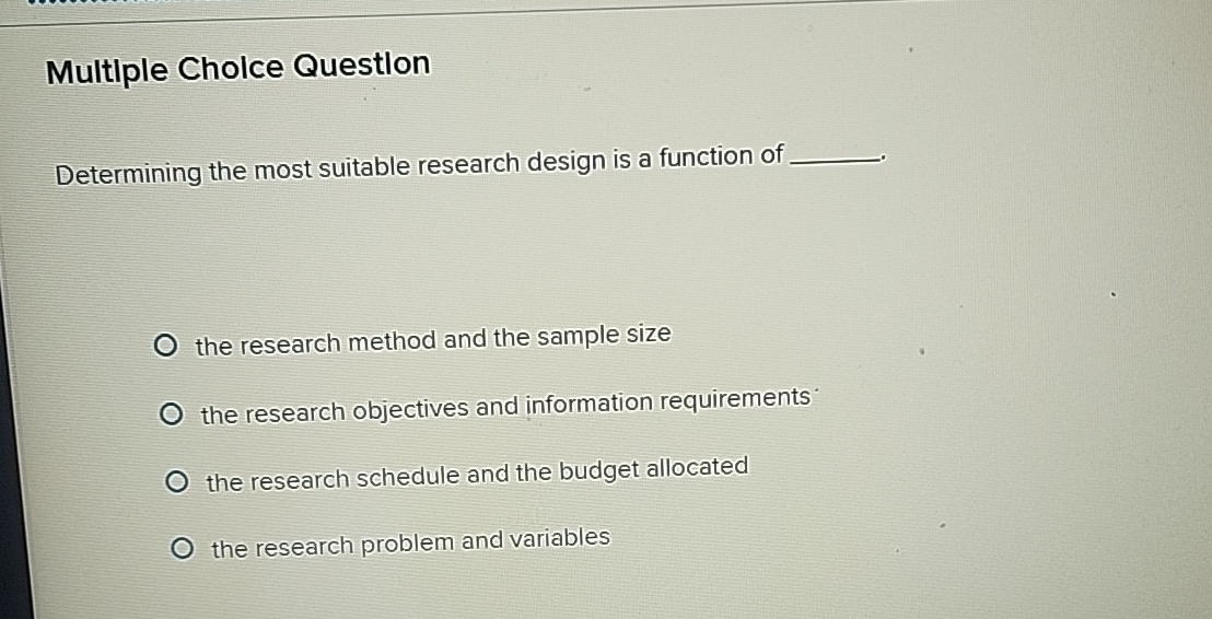 Solved Multiple Cholce QuestionDetermining the most suitable | Chegg.com