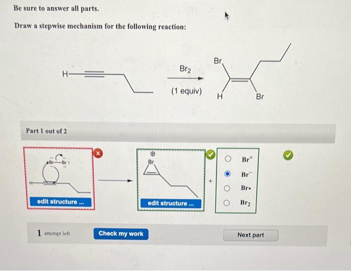 Solved Be sure to answer all parts. Draw a stepwise | Chegg.com