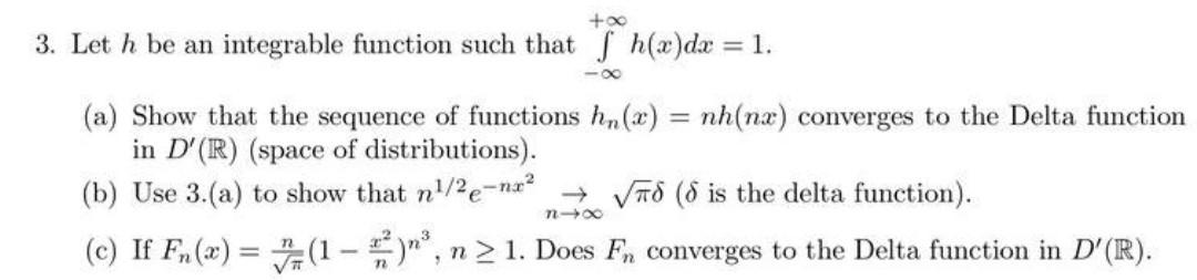 Solved 3. Let h be an integrable function such that | Chegg.com