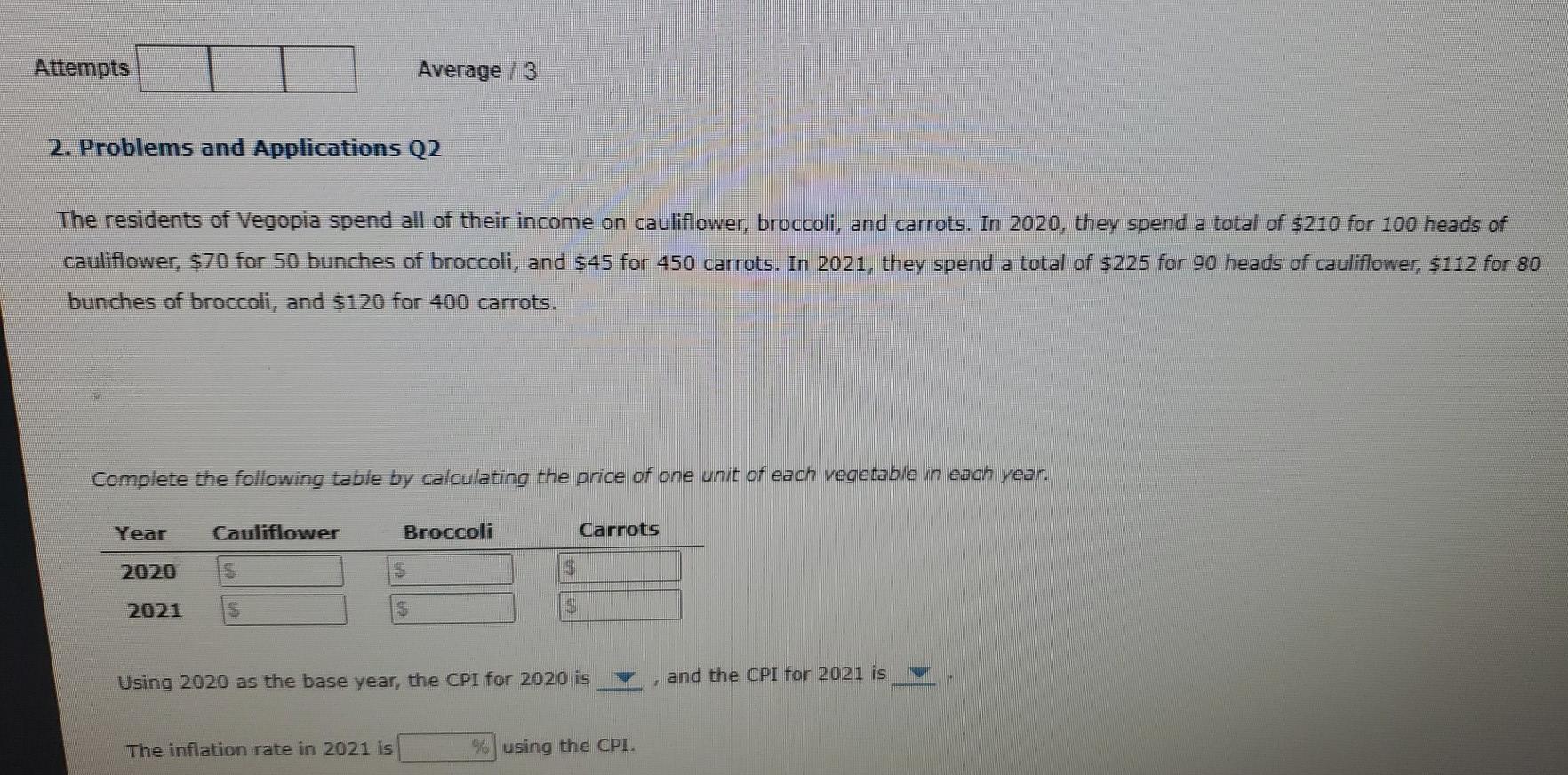 Solved Attempts Average / 3 2. Problems and Applications Q2 | Chegg.com