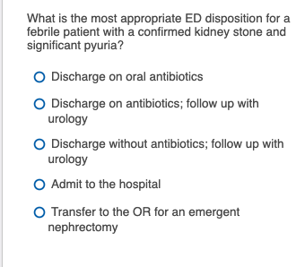 Solved What is the most appropriate ED disposition for | Chegg.com