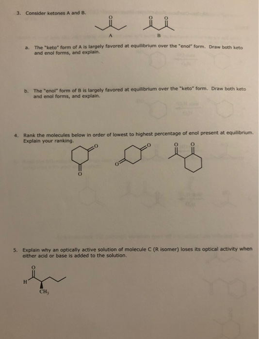 Solved 3. Consider ketones A and B. i ii a. The "keto" form | Chegg.com
