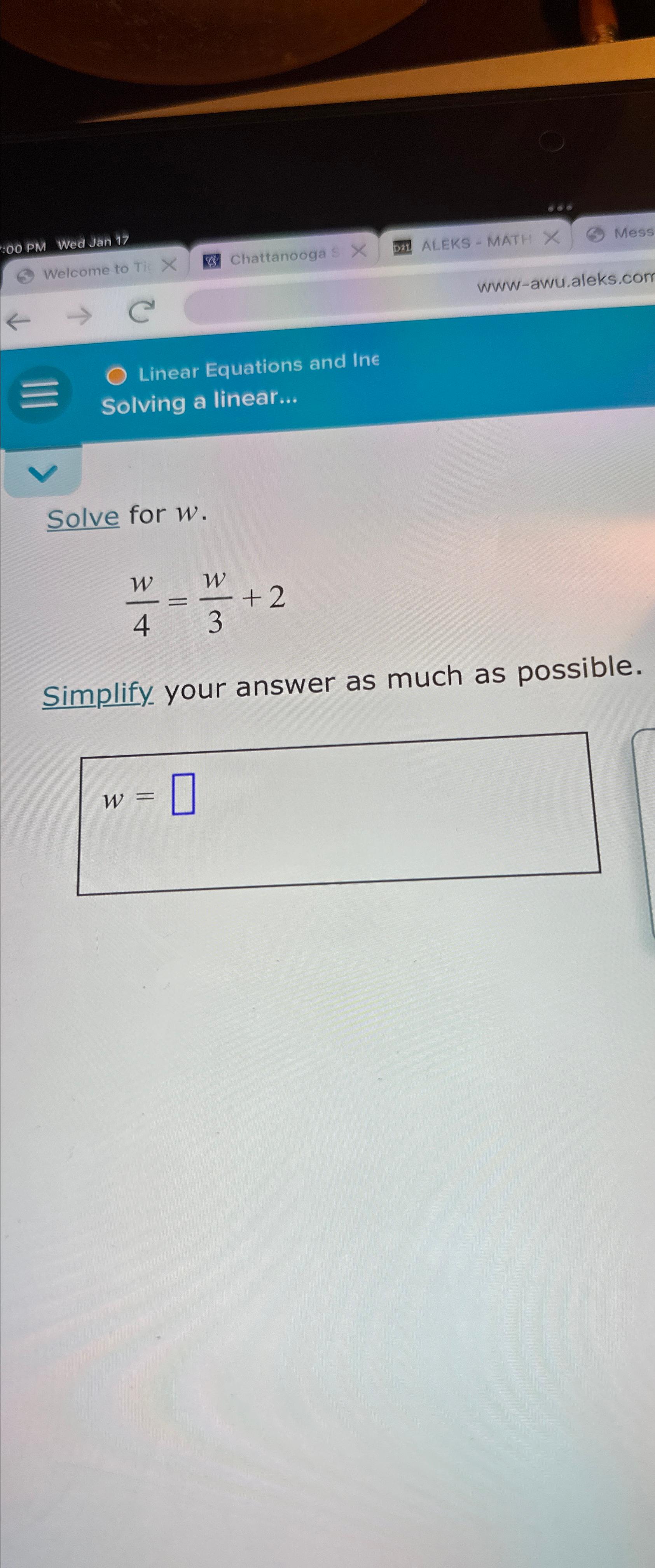 Solved Linear Equations and In εlon ﻿Solving a | Chegg.com
