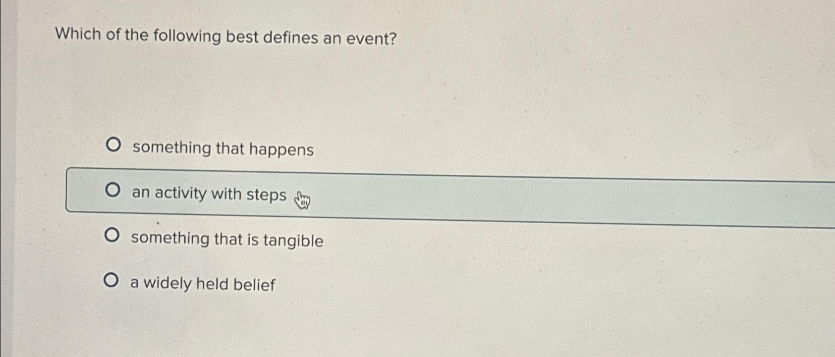 Solved Which of the following best defines an | Chegg.com