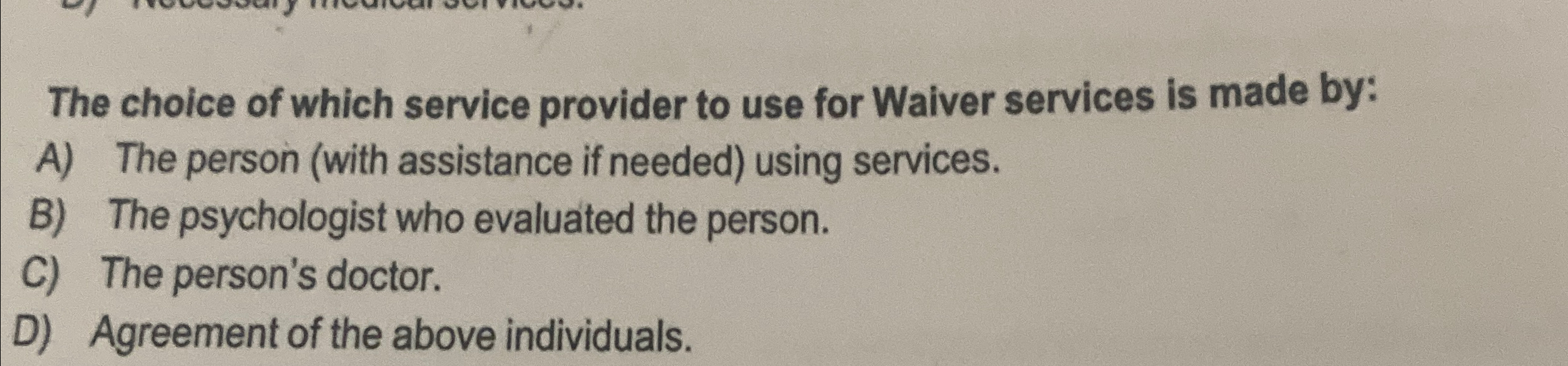 Solved The choice of which service provider to use for | Chegg.com