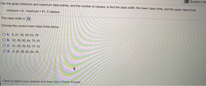 Solved Use the given minimum and maximum data entries, and | Chegg.com