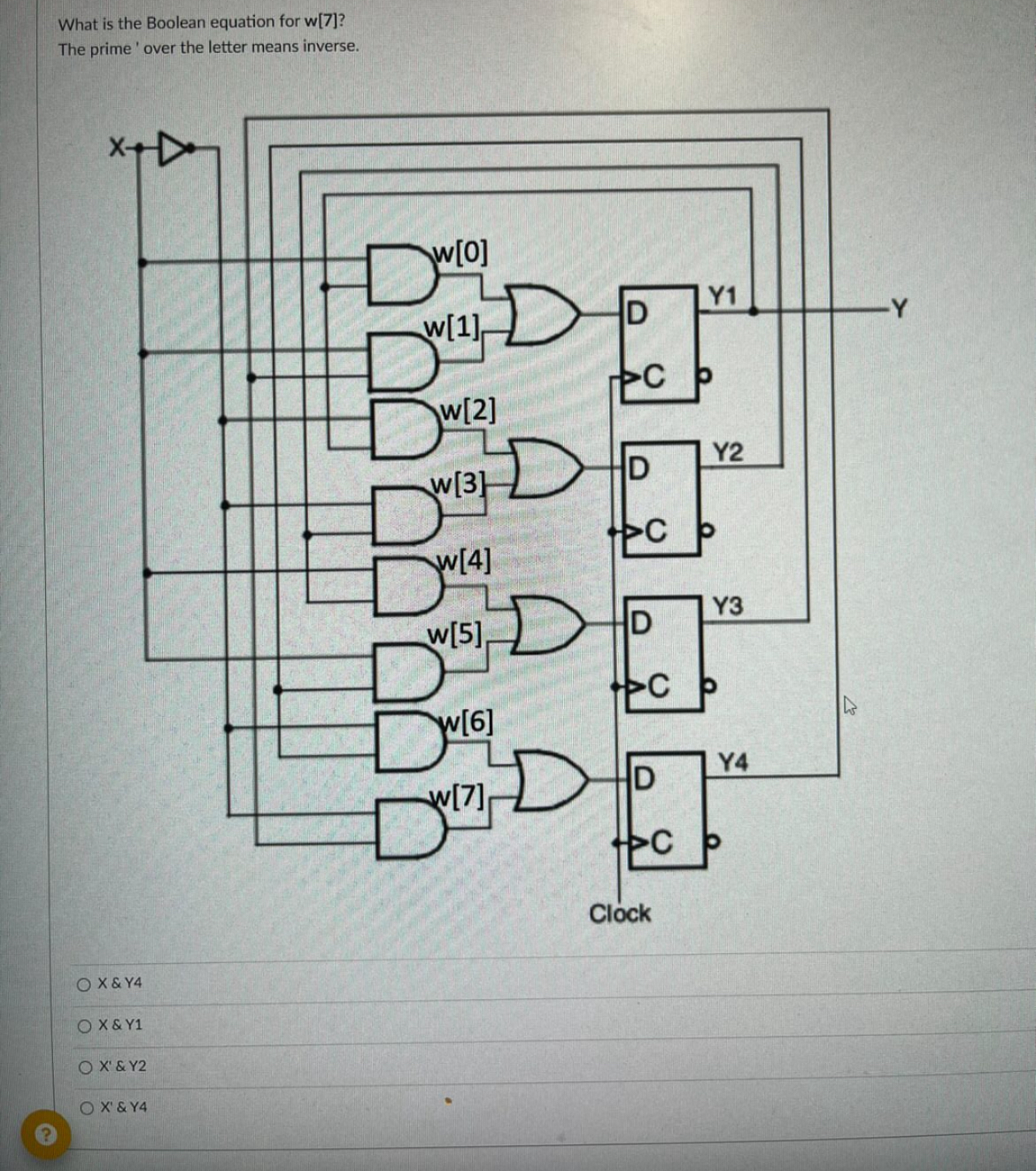 Solved What is the Boolean equation for w[7]?The prime ' | Chegg.com