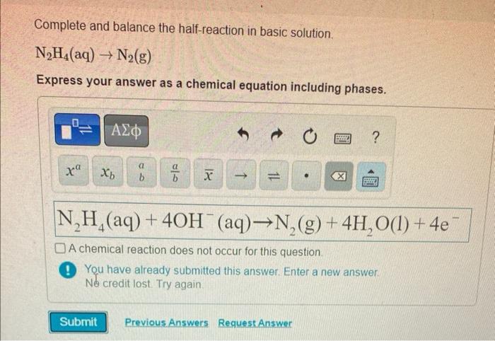 Solved Complete and balance the half-reaction in basic | Chegg.com