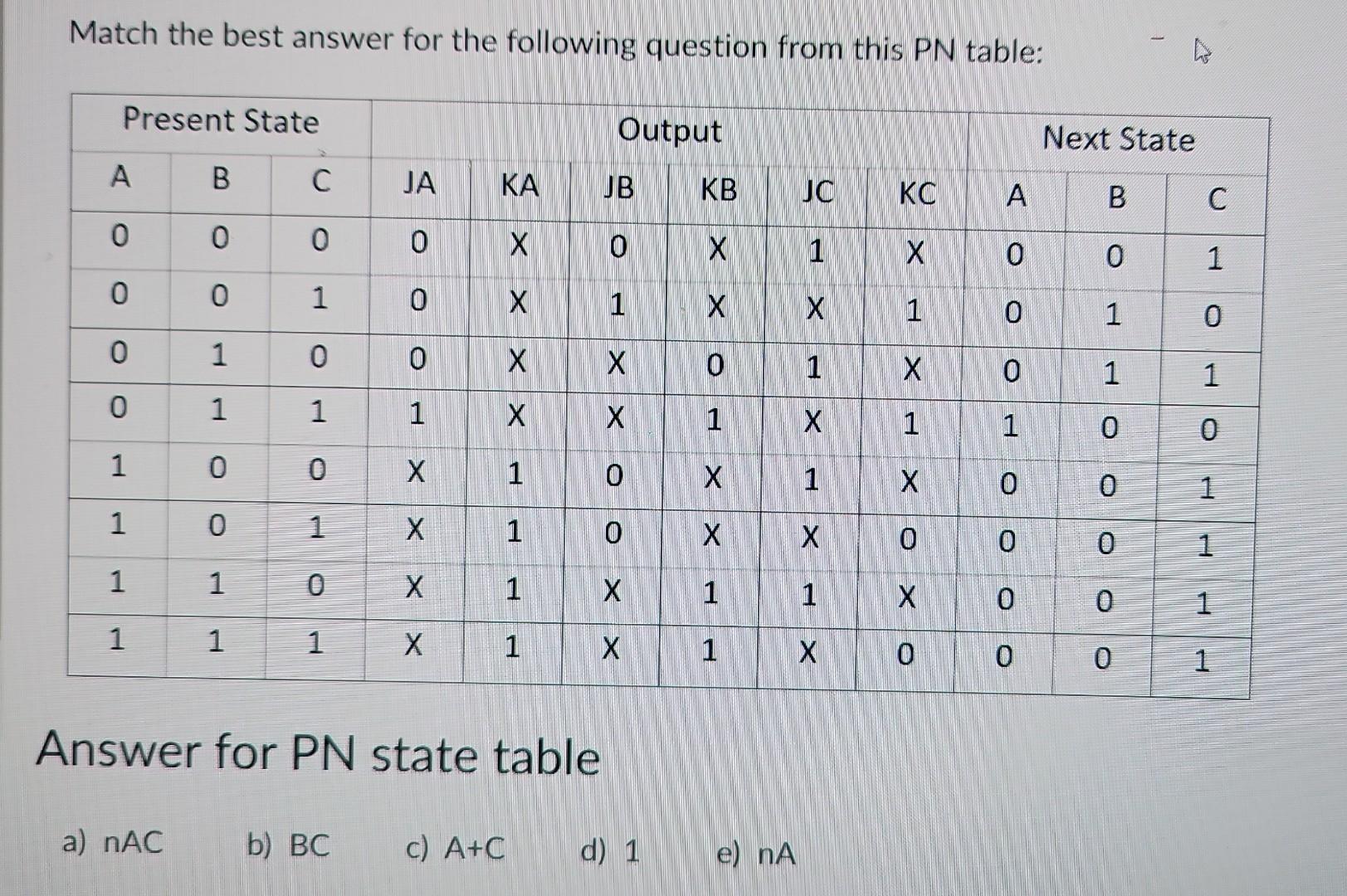 Solved Match the best answer for the following question from | Chegg.com