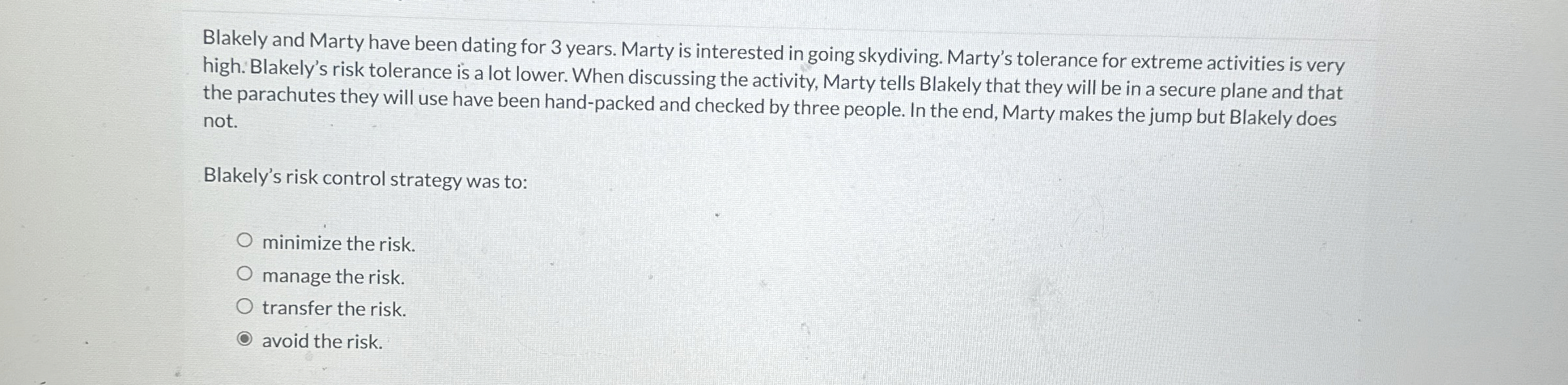 Solved Blakely and Marty have been dating for 3 ﻿years. | Chegg.com