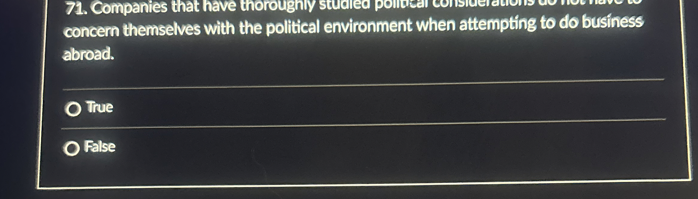 Solved concern themselves with the pollical environment when | Chegg.com