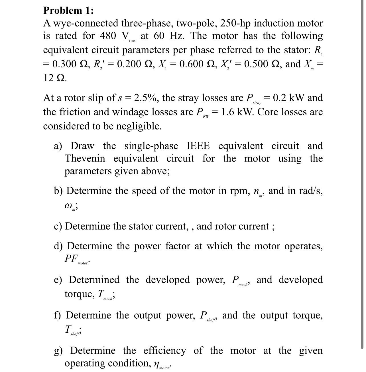 Solved Problem 1:A wye-connected three-phase, two-pole, | Chegg.com