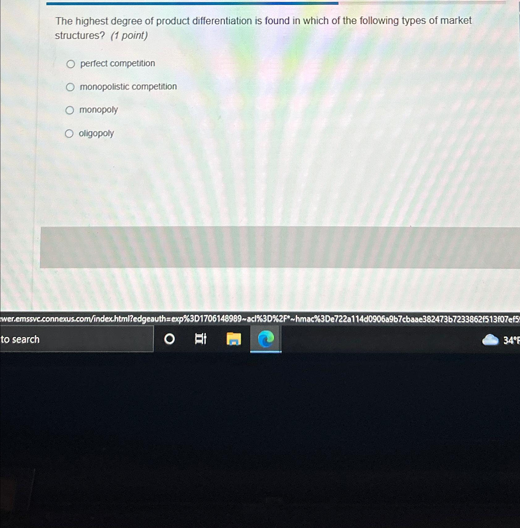 Solved The highest degree of product differentiation is | Chegg.com