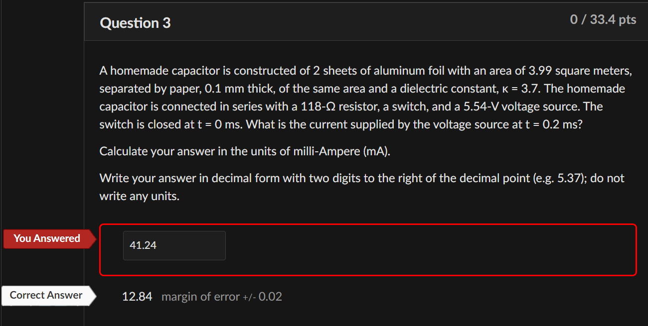 Solved Question 3A homemade capacitor is constructed of 2 | Chegg.com