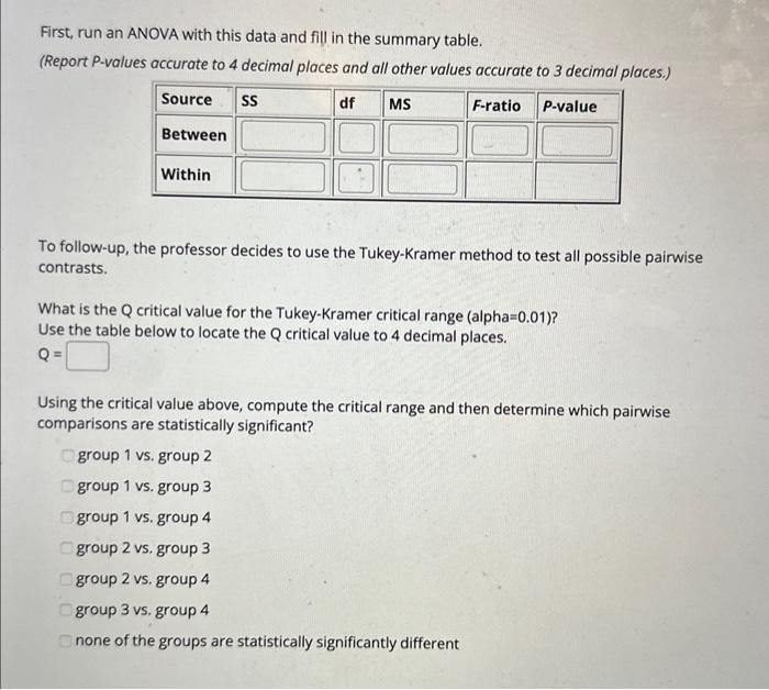 Solved A professor has a class with four recitation groups. | Chegg.com