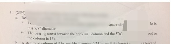 Solved le in quare stes 3. (25%) a. Re i. 11. it is 7/8" | Chegg.com