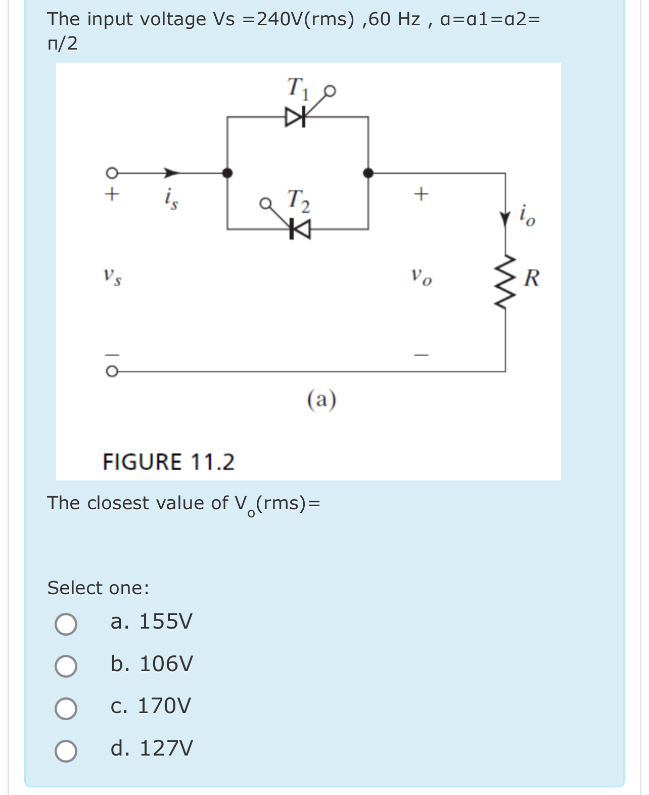 Solved The input voltage | Chegg.com
