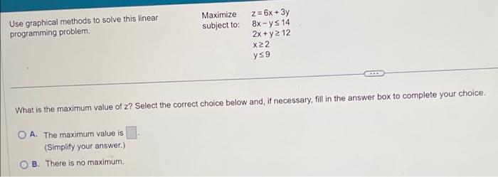 Solved Use graphical methods to solve this linear | Chegg.com