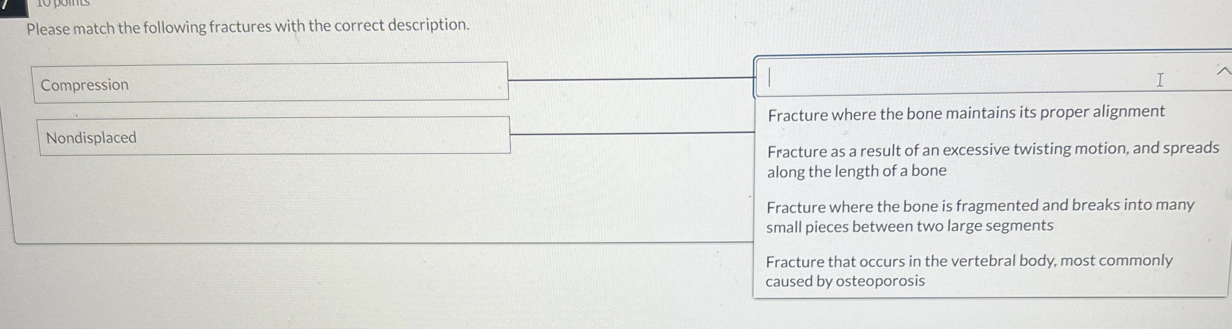 Solved Please match the following fractures with the correct | Chegg.com