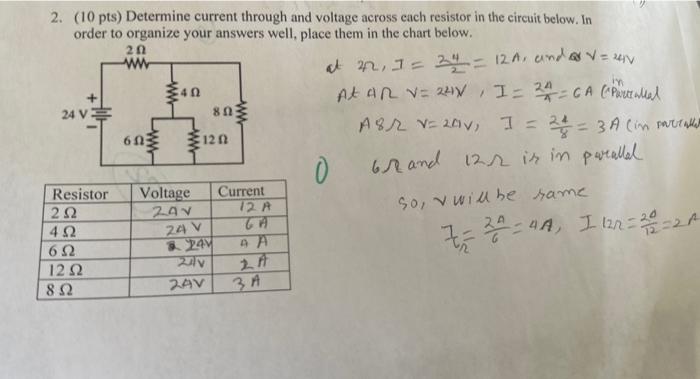 Solved 2 10 Pts Determine Current Through And Voltage