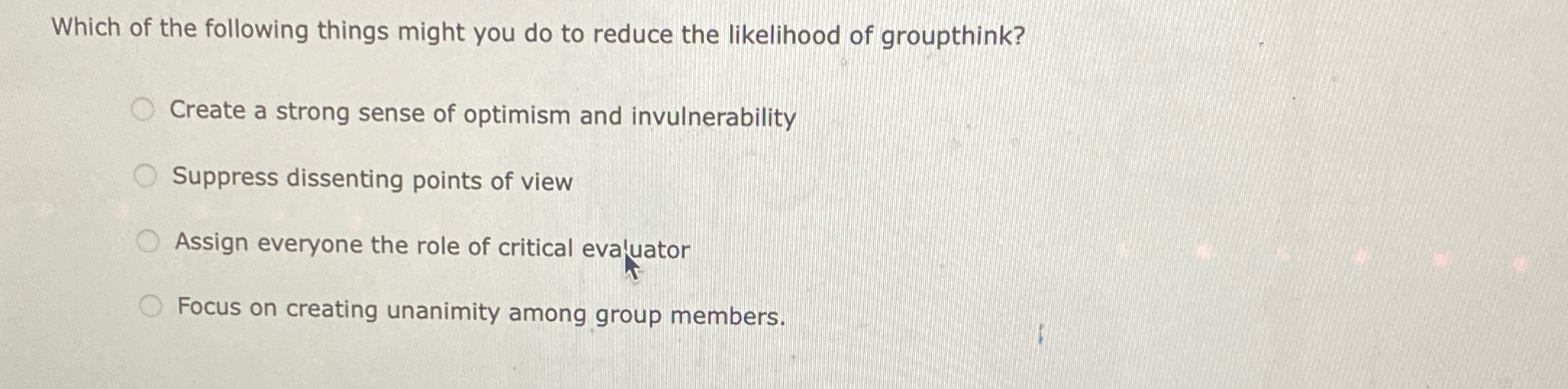Solved Which of the following things might you do to reduce | Chegg.com