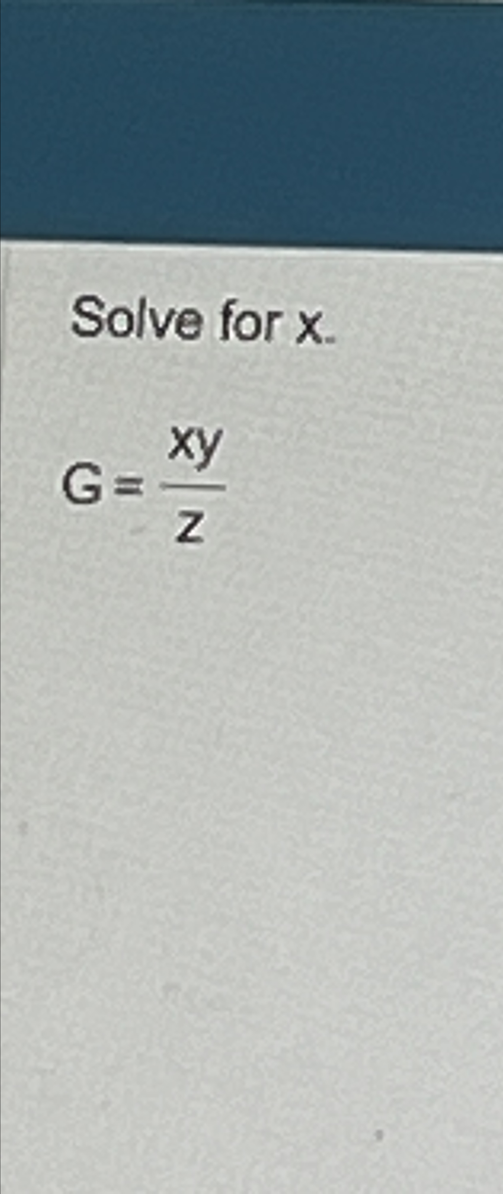 Solved Solve for xG=xyz | Chegg.com