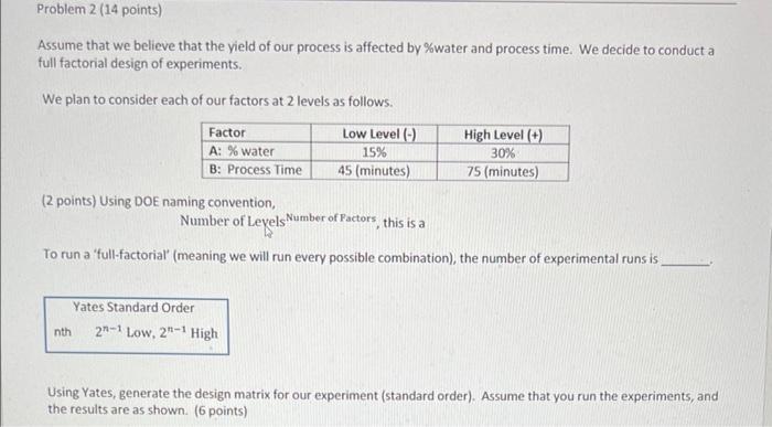 Solved Problem 2 (14 points) Assume that we believe that the | Chegg.com