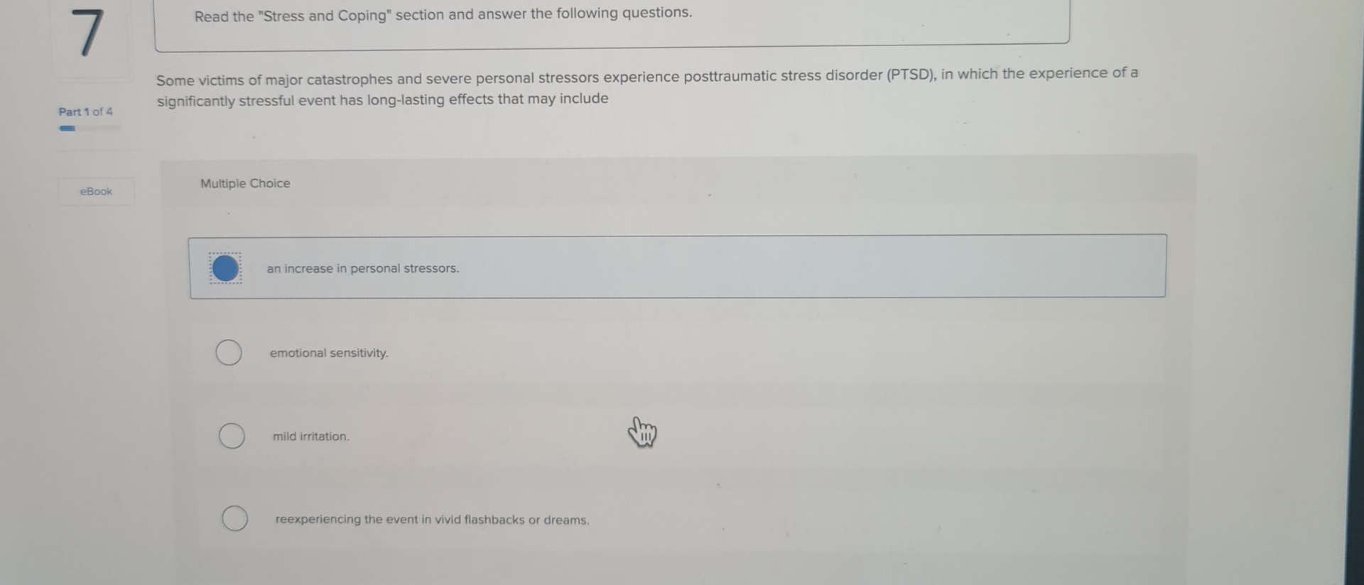 Solved Read the "Stress and Coping" section and answer the | Chegg.com