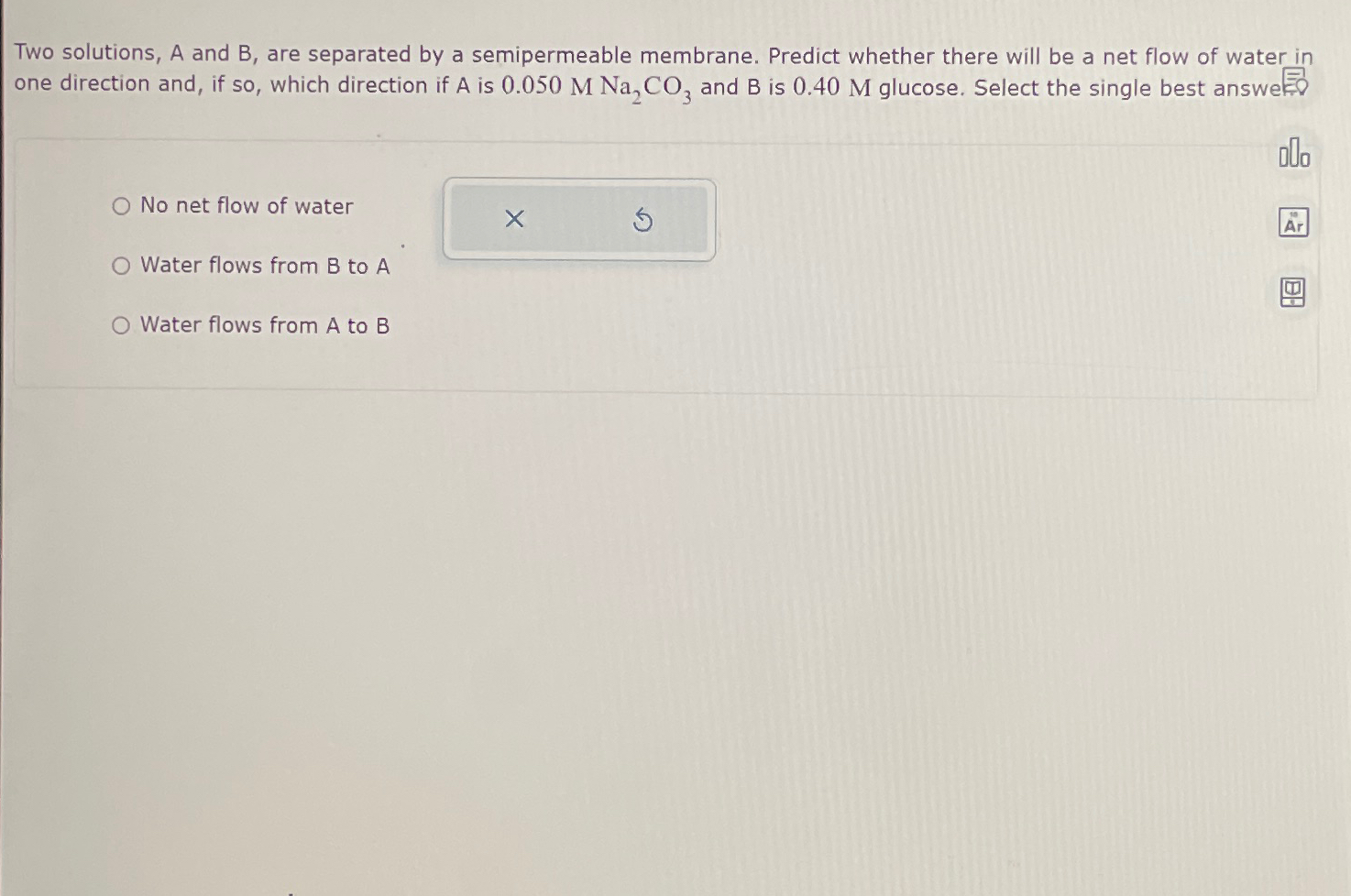 Solved Two solutions, A and B, ﻿are separated by a | Chegg.com