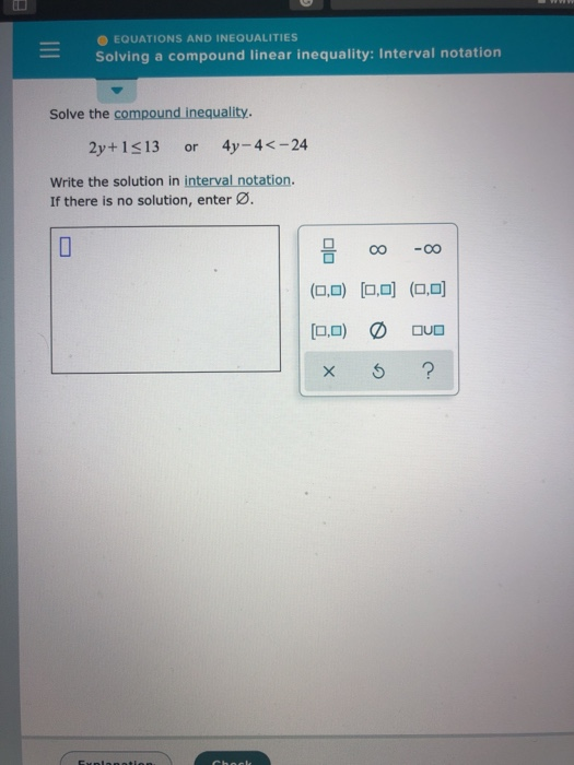 Solved EQUATIONS AND INEQUALITIES Solving a compound linear | Chegg.com