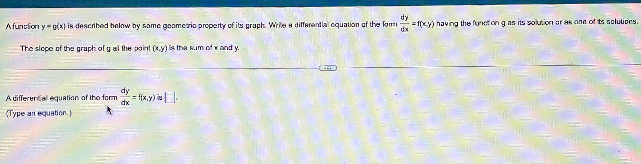 Solved A function y=g(x) ﻿is described below by some | Chegg.com