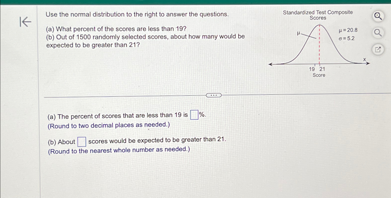 Use the normal distribution to the right to answer | Chegg.com