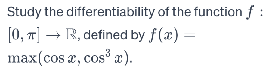 Solved Study the differentiability of the function f | Chegg.com