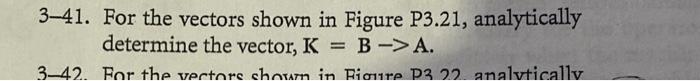 Solved 3-41. For the vectors shown in Figure P3.21, | Chegg.com