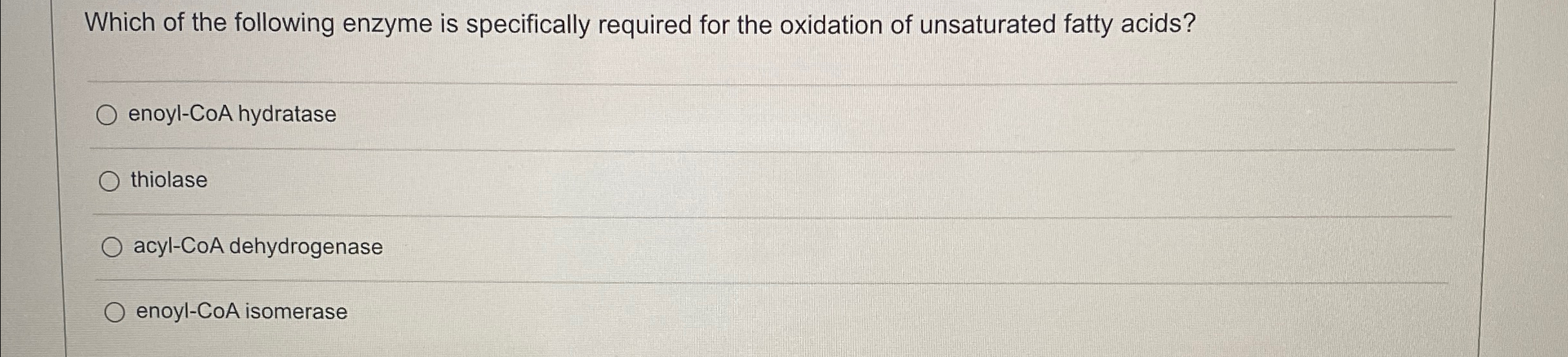 Solved Which of the following enzyme is specifically | Chegg.com