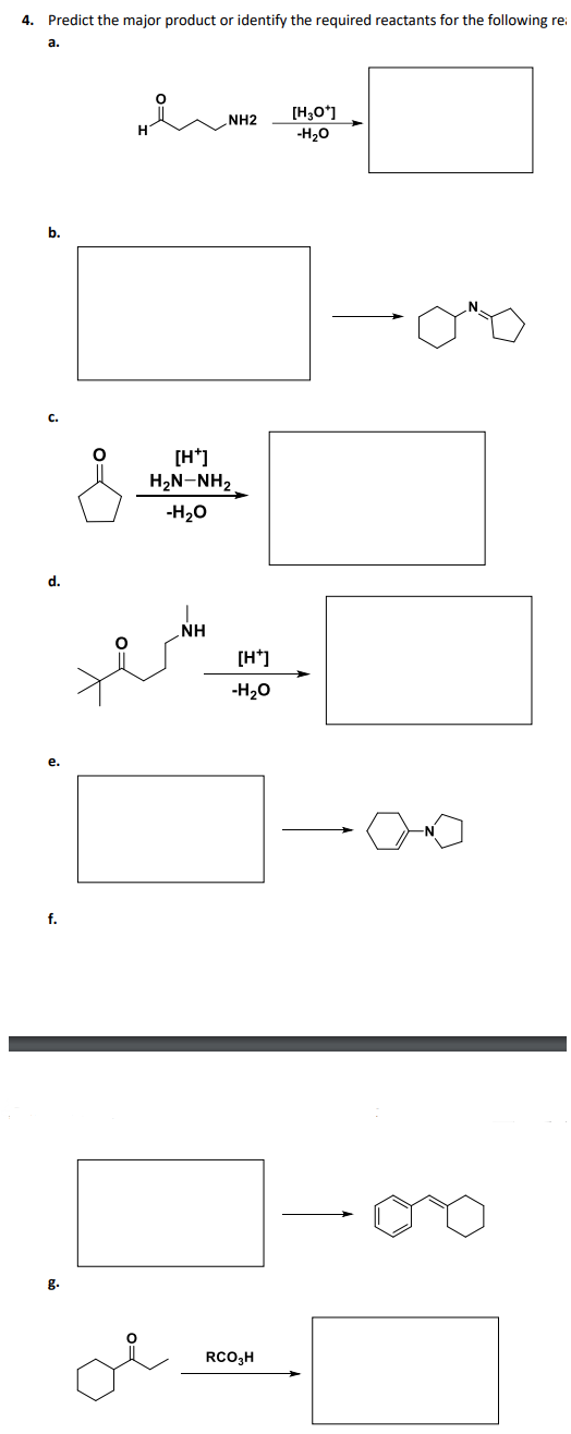Solved 4. ﻿Predict the major product or identify the | Chegg.com