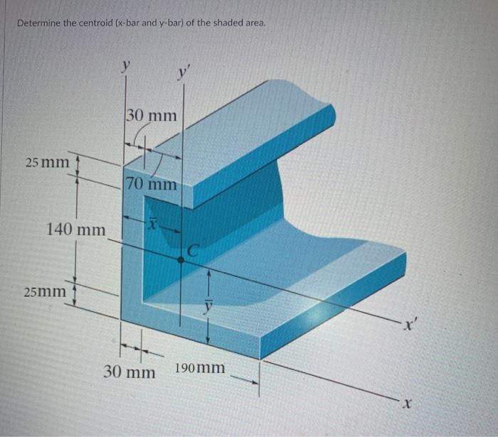 Solved Determine the centroid (x-bar and y-bar) of the | Chegg.com