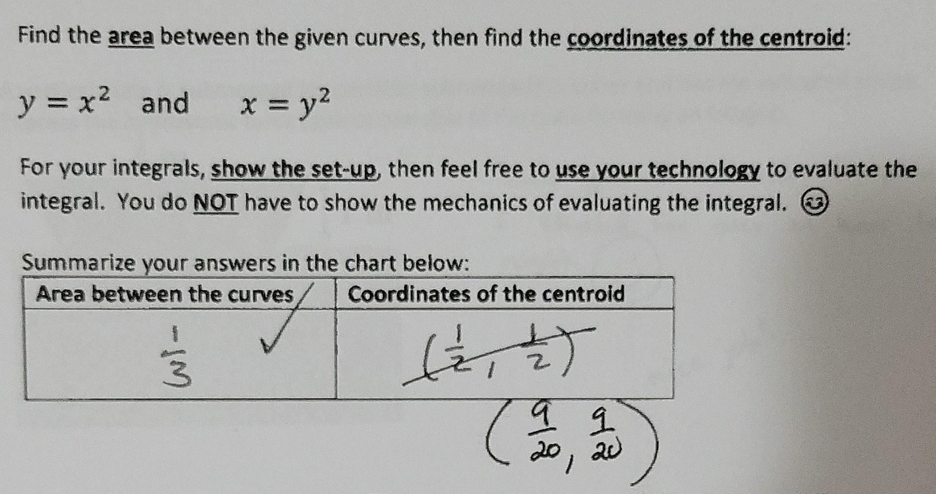 Solved I just need to know the setups for xbar and ybar (the | Chegg.com