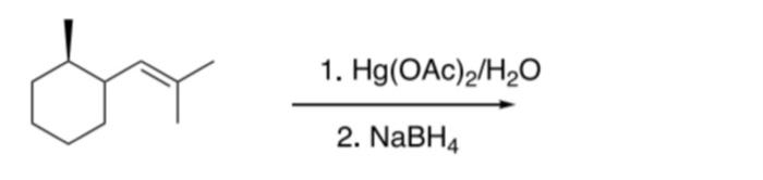 Solved & 1. Hg(OAc)2/H20 2. NaBH4 | Chegg.com