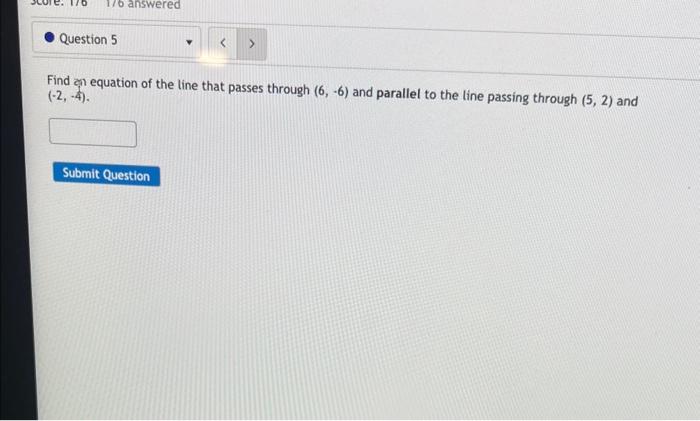 Solved Find me equation of the line that passes through | Chegg.com