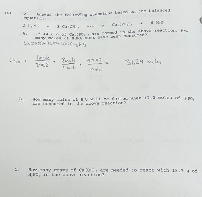 Solved Please answer A B and C. THANK YOU!!(6) 2. C. | Chegg.com