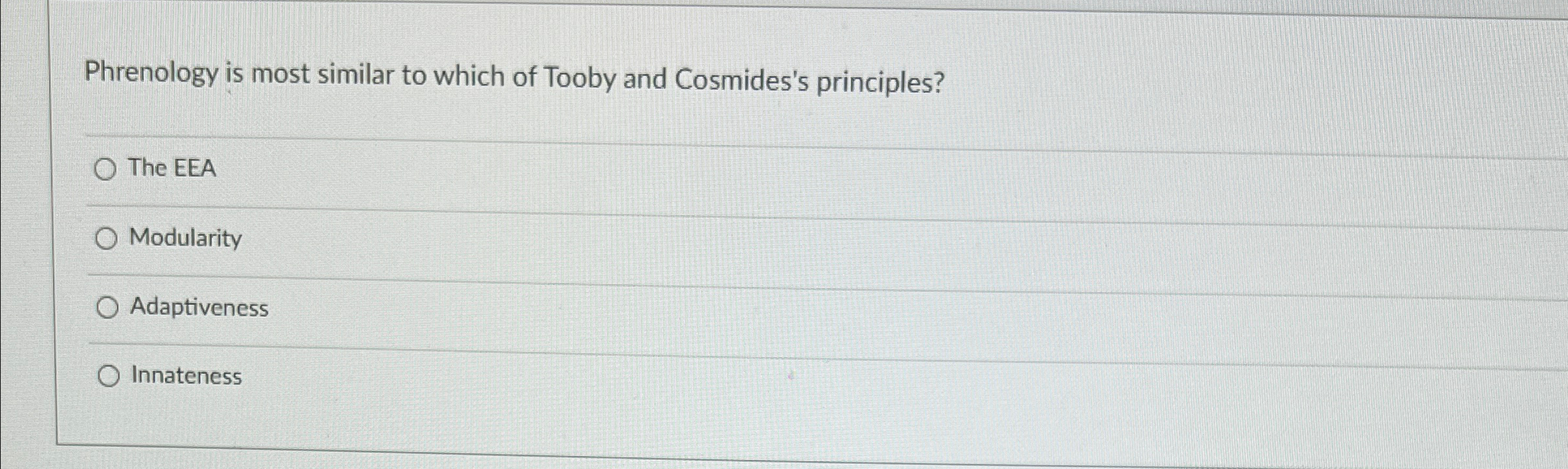Solved Phrenology is most similar to which of Tooby and | Chegg.com