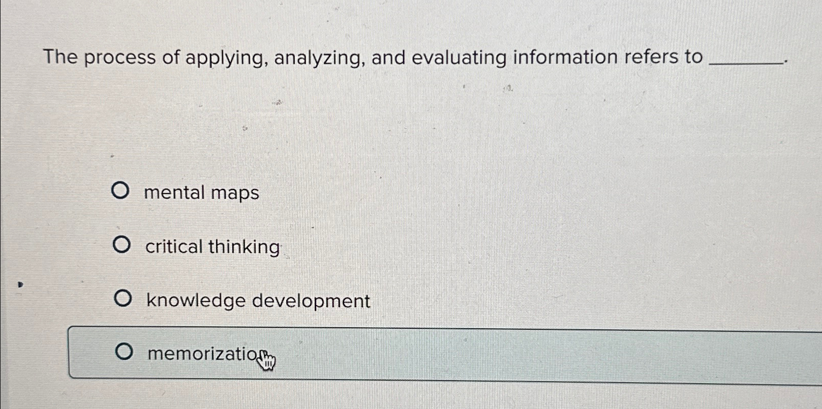 Solved The process of applying, analyzing, and evaluating | Chegg.com