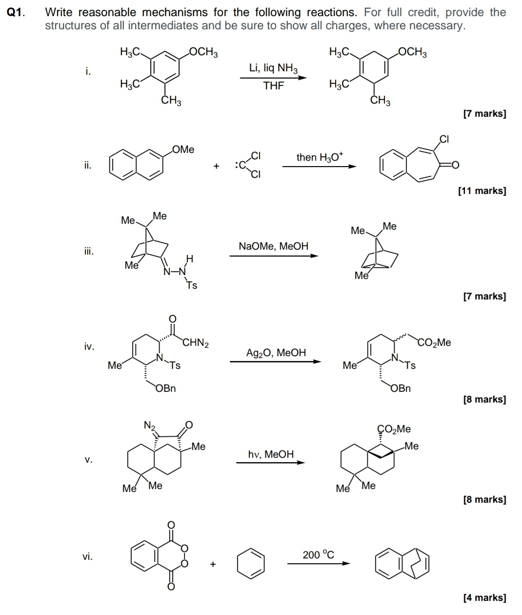 Solved Q1. ﻿Write reasonable mechanisms for the following | Chegg.com