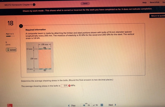 ME272 Homework Chapter 6 Seved Help Save & Exis Check | Chegg.com