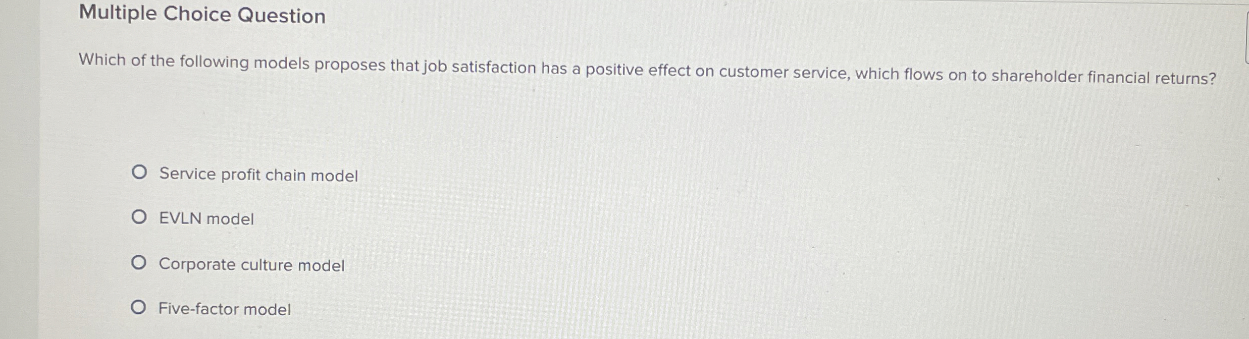 Solved Multiple Choice QuestionWhich of the following models | Chegg.com
