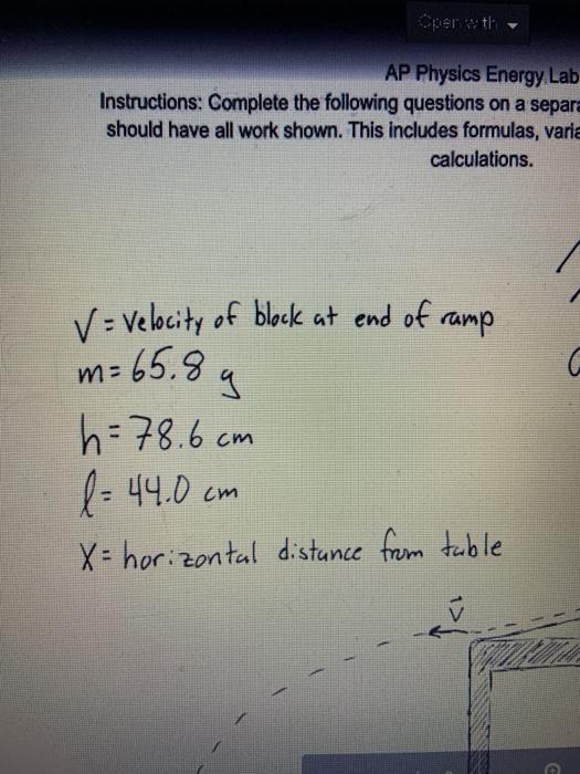 Solved ramp table 1 Х Goal: Calculate the work done by | Chegg.com