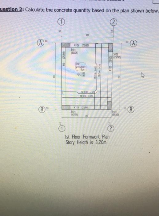 Solved vestion 2: Calculate the concrete quantity based on | Chegg.com